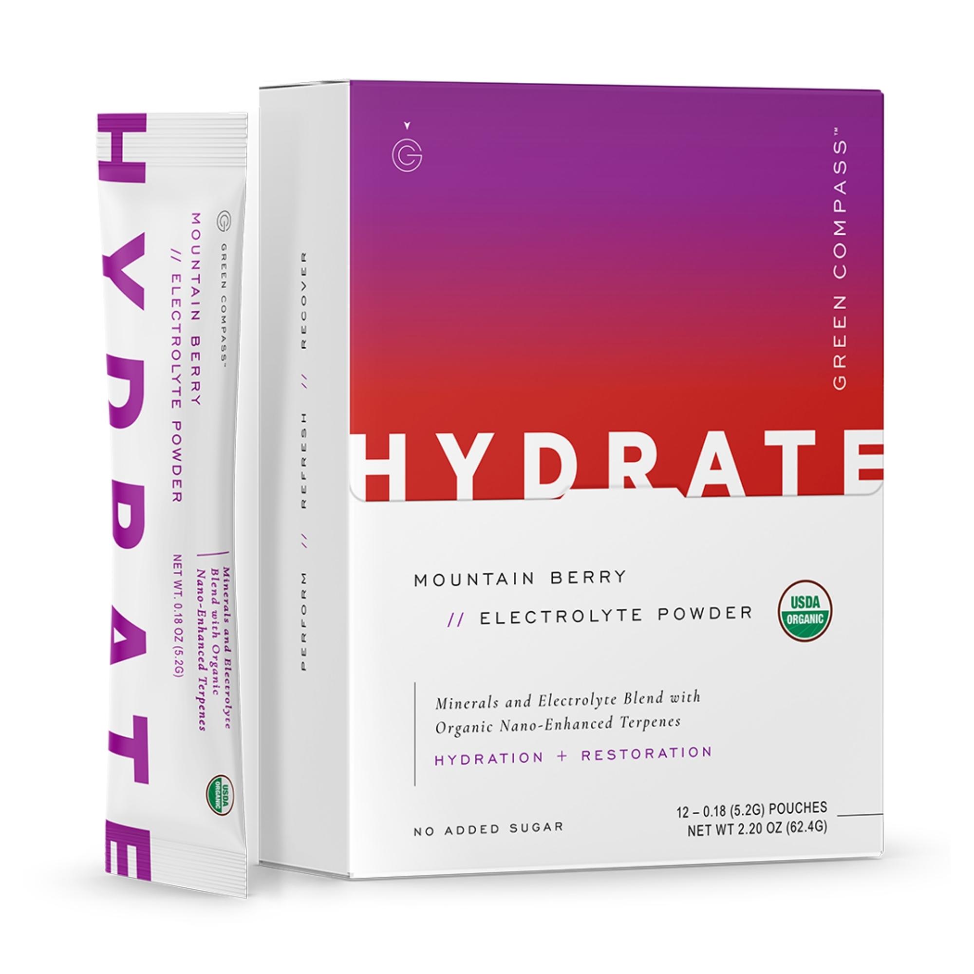 Hydrate Powder - Mountain Berry Electrolyte Powder - Green Compass, Inc