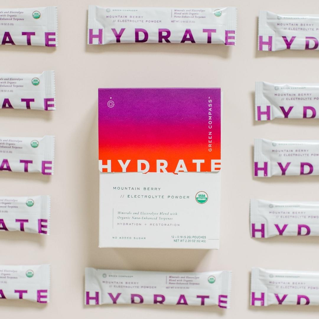 Hydrate Powder - Mountain Berry Electrolyte Powder - Green Compass, Inc